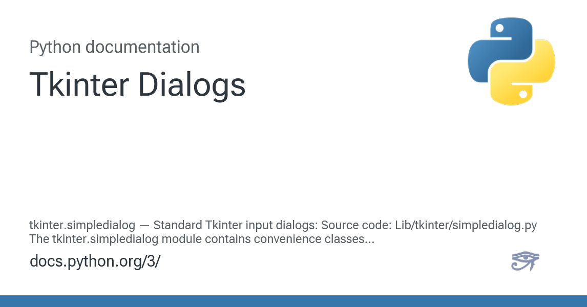 Tkinter Dialogs — Python 3.13.7 documentation
