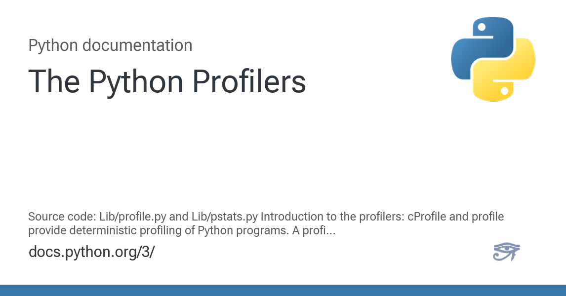 The Python Profilers — Python 3.13.7 documentation