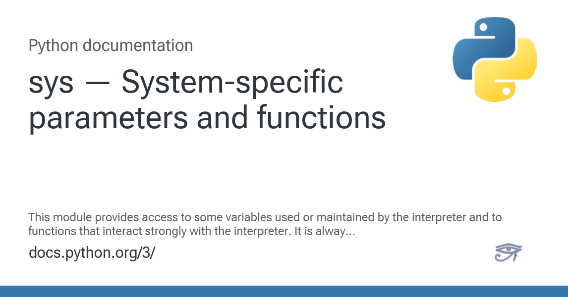 sys — System-specific parameters and functions — Python 3.13.7 documentation