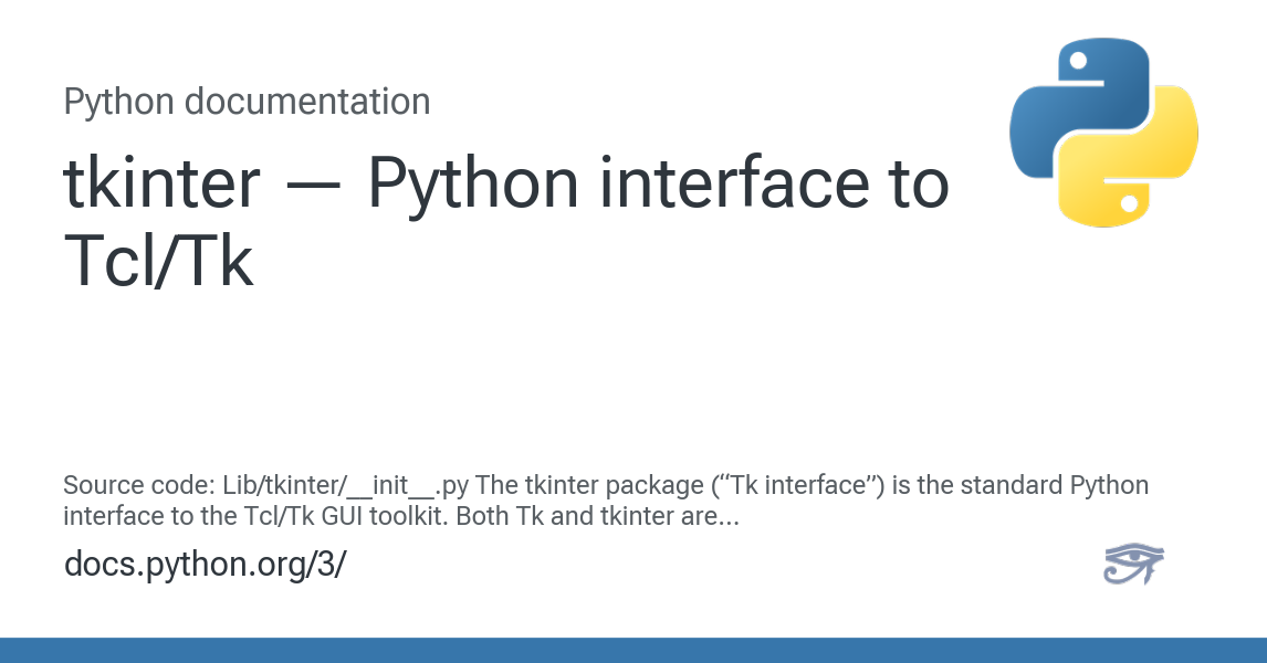 tkinter — Python interface to Tcl/Tk — Python 3.13.7 documentation