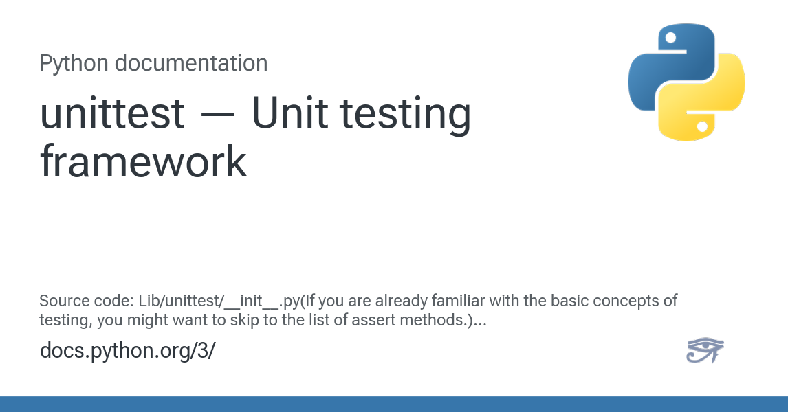 unittest — Unit testing framework — Python 3.13.7 documentation