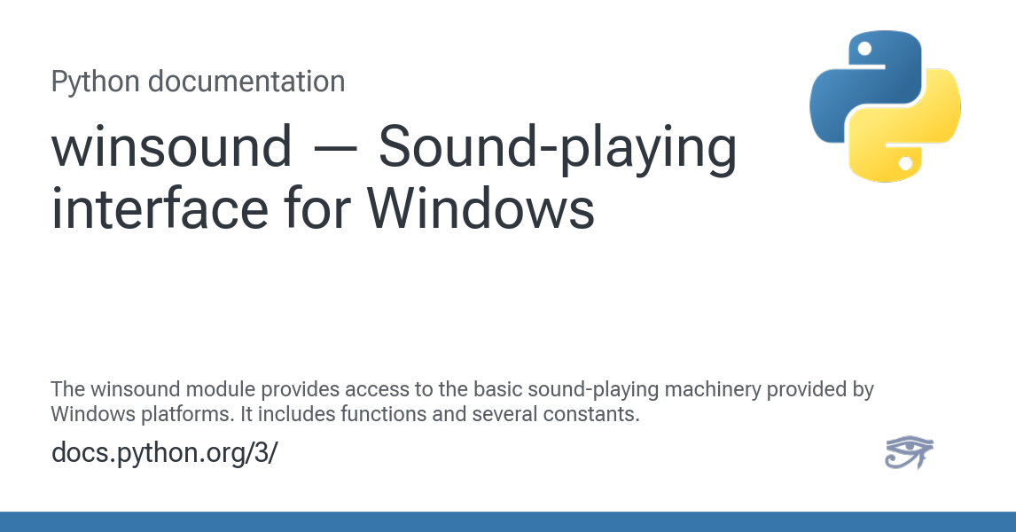 winsound — Sound-playing interface for Windows — Python 3.13.7 documentation