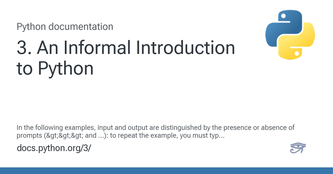 3. An Informal Introduction to Python — Python 3.13.7 documentation