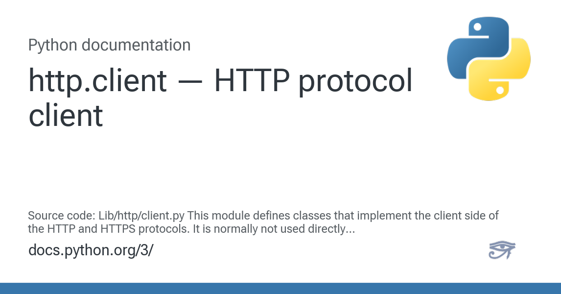 http.client — HTTP protocol client — Python 3.14.3 documentation