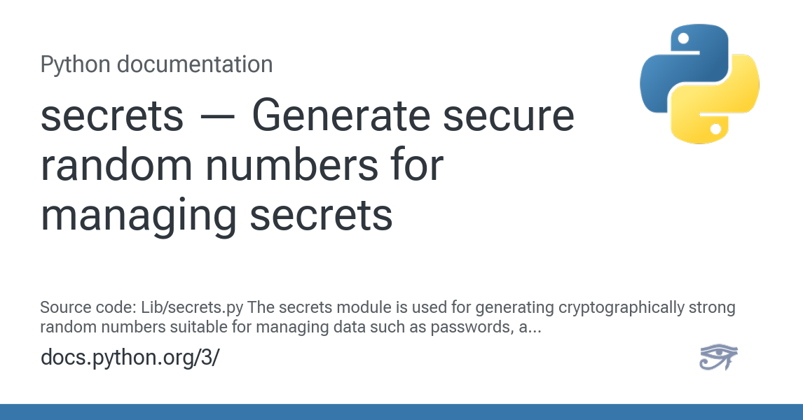 secrets — Generate secure random numbers for managing secrets — Python ...
