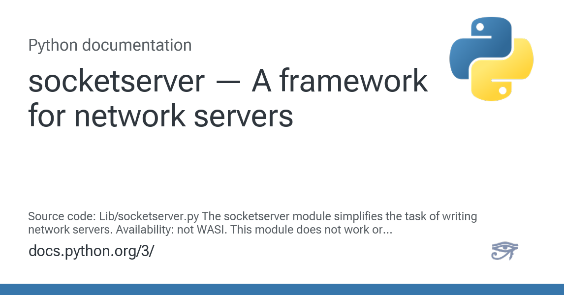 socketserver — A framework for network servers — Python 3.14.2 documentation
