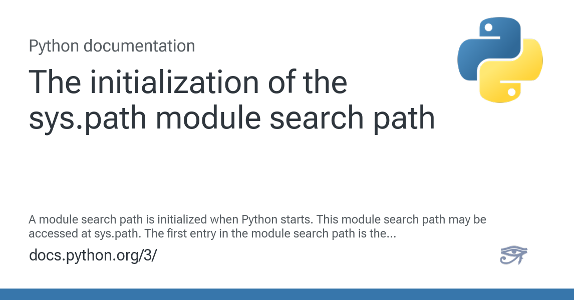 The initialization of the sys.path module search path — Python 3.14.2 ...