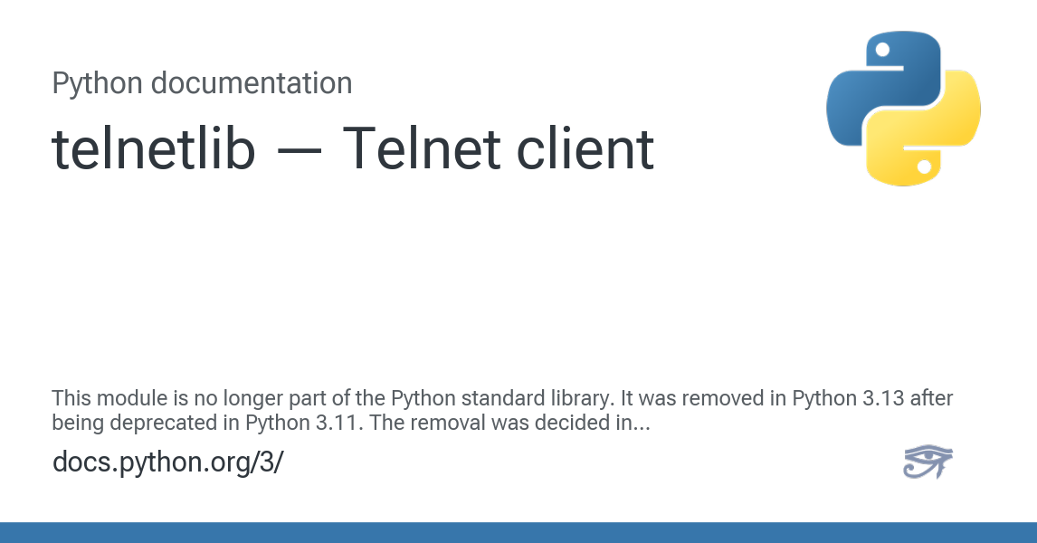 telnetlib — Telnet client — Python 3.14.2 documentation