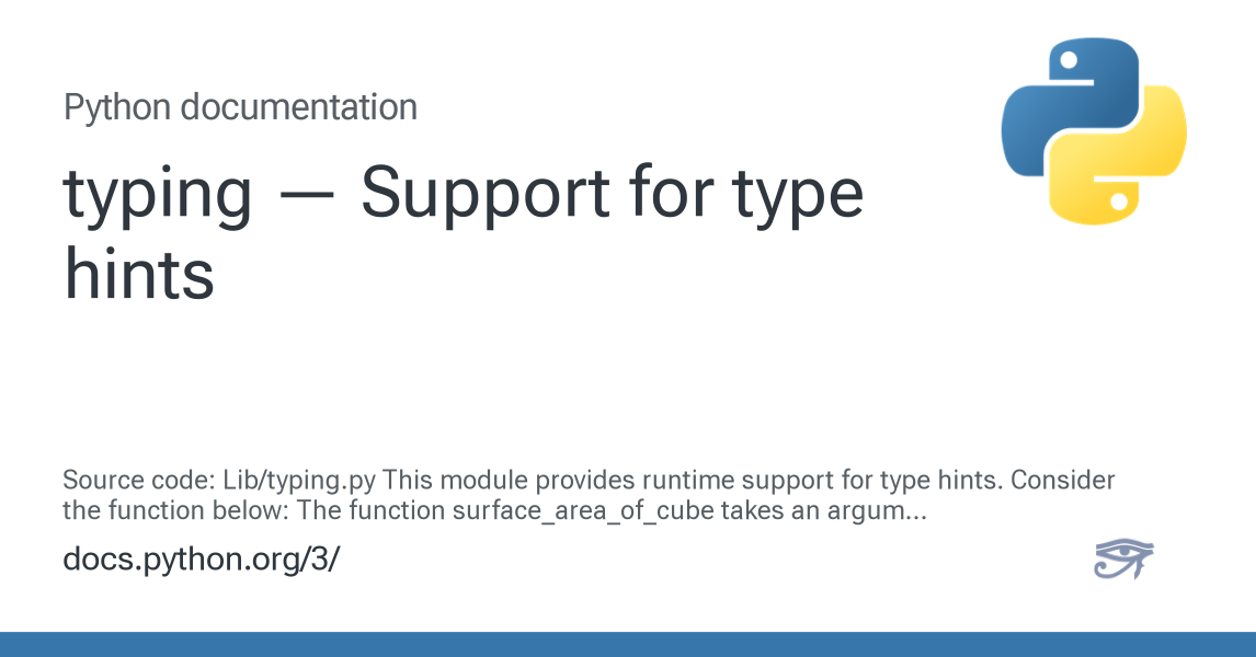 typing — Support for type hints — Python 3.14.5 documentation