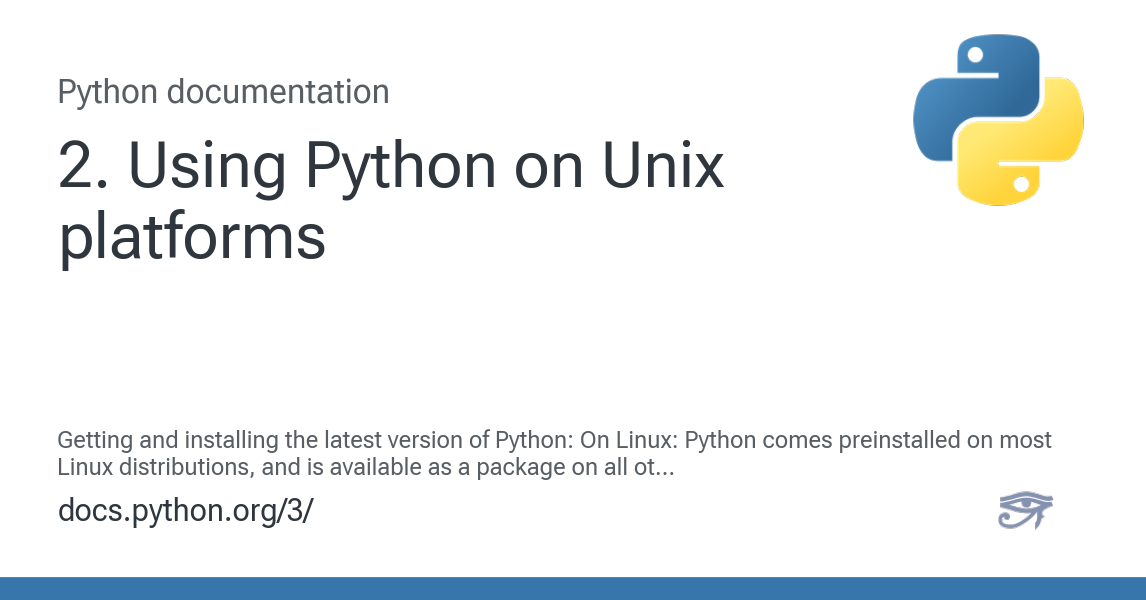 2. Using Python on Unix platforms — Python 3.14.2 documentation